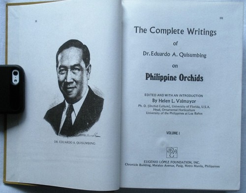 Complete Writings of Dr. Eduardo A. Quisumbing on Philippine Orchids. 2 ...