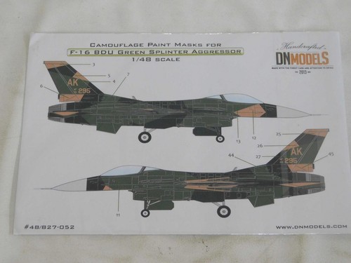 1/48 DN Models Paint Masks 48827 F-16 BDU Falcon Green Splinter ...