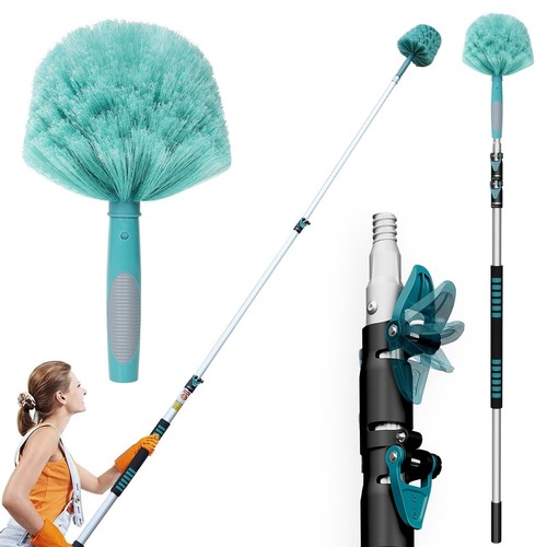 20 Feet High Reach Cobweb Duster with 5-12Ft Extension Pole, Webster ...