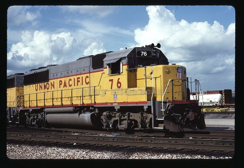 Original Slide - UP Union Pacific 76 GP50 ex-MP Rare # Houston TX 8-5 ...