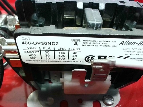 Allen Bradley 400-DP30ND2 /A Contactor 30A 120VAC Coil w/ Toggl - New ...