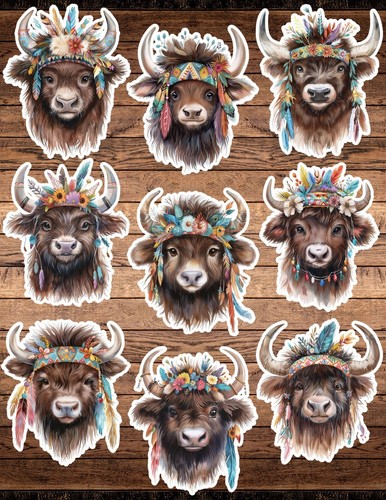 Boho Musk Ox Die Cut Vinyl Stickers Scrapbooking Laptop Waterbottle | eBay
