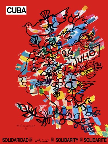 4504.OSPAAAL.dia de solaridad mundial.cuba.POSTER.decor Home Office art ...