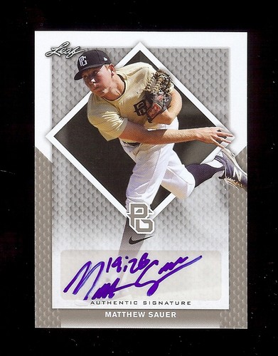 MATTHEW SAUER 2016 Leaf *PERFECT GAME* Certified AUTOGRAPH RC | eBay