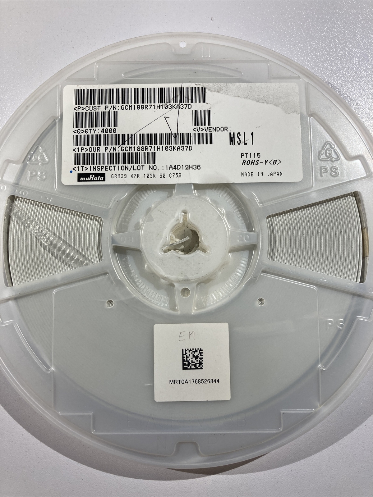 50pcs-grm155r71h152ka01j-murata-cap cer 1500pf 50v x7r 0402 | eBay