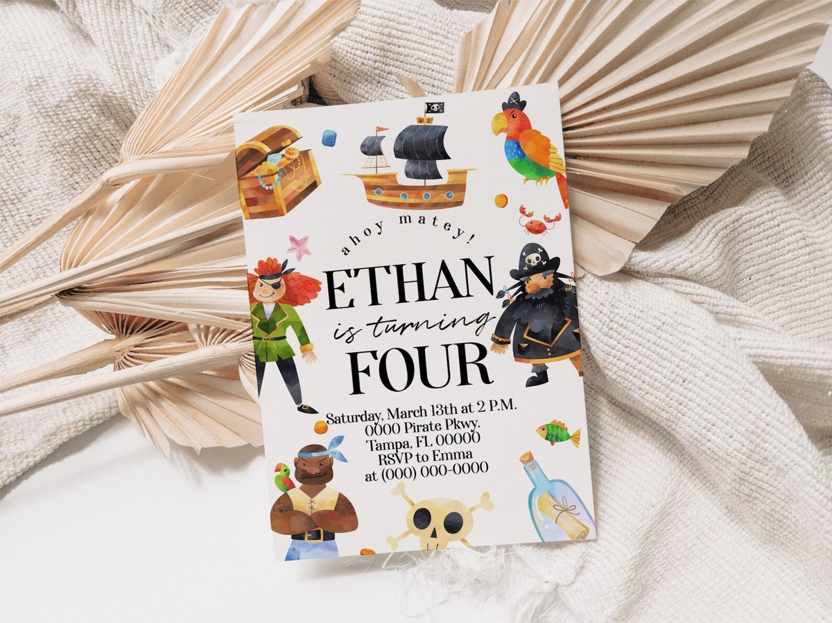 Plantillas De Tarjetas De Cumpleaños Piratas Diseño De Tarjeta De