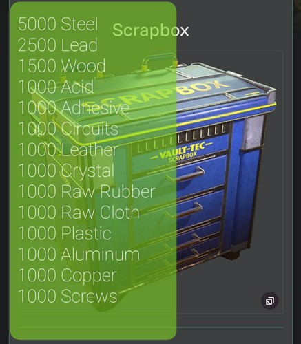 Fallout 76 PS4 PS5 Scrapbox Bundle Essential Junk | eBay