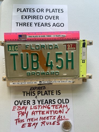 FLORIDA LICENSE PLATE”TUB” Sale Helps Fund MERCY SHIPS. Vintage, Vg ...