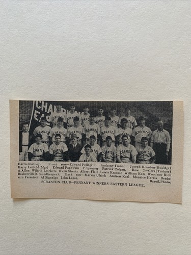 Scranton Red Sox Nemo Leibold Mickey Harris Andy Karl 1940 Baseball ...