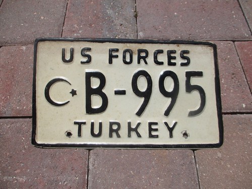 US Forces Turkey older license plate # B - 995 | eBay