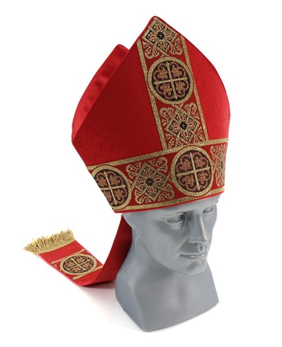 Red Bishop's Miter Mitre Vestment Mitre Rouge Rot Mitra Roja Rossa ...