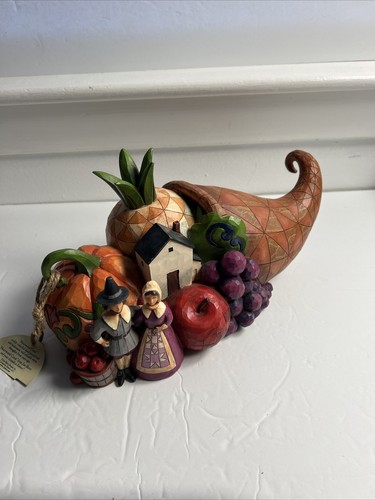 Jim Shore Feast From The Farm Harvest Cornucopia Figurine Pilgrims ...