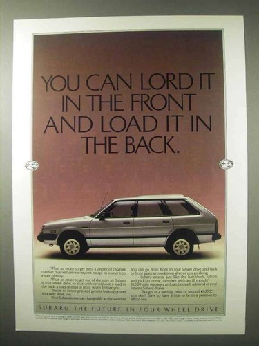 1984 Subaru Estate Car Ad - Lord in Front Load In Back | eBay