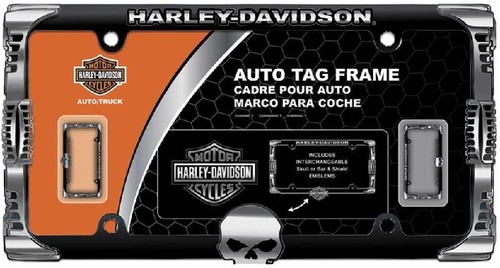 HARLEY DAVIDSON WILLIE G OR BADGE 2 IN 1 METAL CHROME LICENSE PLATE ...