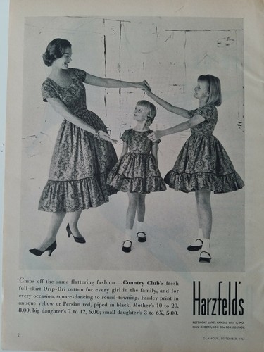 1957 Harzfelds womens girls Country Club cotton dress vintage fashion ...