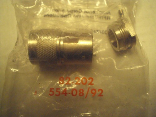 Type N coax connector, straight clamp plug; Amphenol 82-202 for RG-8 ...