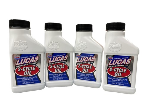 4 Pack (2.6 oz ea) LUCAS OIL 2-Cycle/ 2-Stroke SEMI-Synthetic Pre-Mix ...