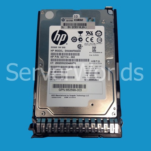 HP 653960-001 300GB 15K 6G SAS 2.5" SAS NEW in Blank HP Tray! 652611 ...