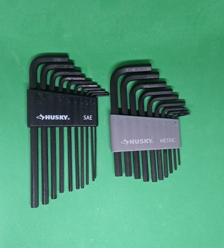 Allen Wrench Husky Metric & SAE Long Arm Hex - 20 Total | eBay