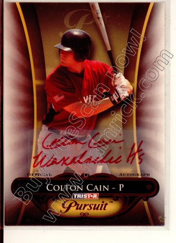 colton cain rookie rc draft auto auto autograph college/hs "waxahachie ...