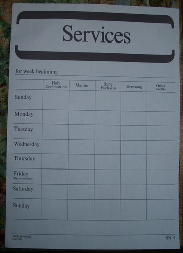 CHURCH SERVICES SN5 (SPCK) CHURCH OF ENGLAND STATIONERY | eBay