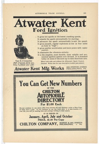 1915 Atwater Kent Mfg. Works Philadelphia Ad: Type K-2 Unisparker Ford ...
