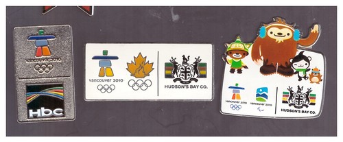 Vancouver 2010 Olympics pins: 3 diff. HBC Bay | eBay