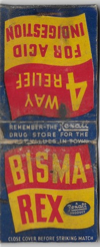 VINTAGE MATCHBOOK BISMA REX | eBay
