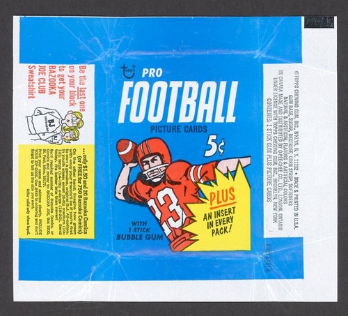 1968 Topps Football 5¢ Wax Pack Wrapper High Grade Bob Griese Rookie RC ...