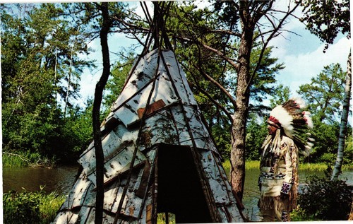 Vintage Native American Indian Chief Postcard Teepee Scene J76 | eBay