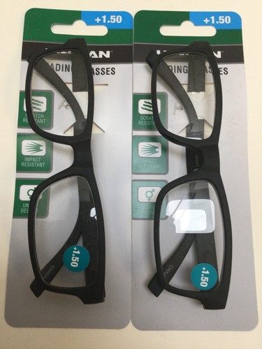 Hillman Reading Glasses Unisex Readers 2 Pair Black 1.50 for sale ...