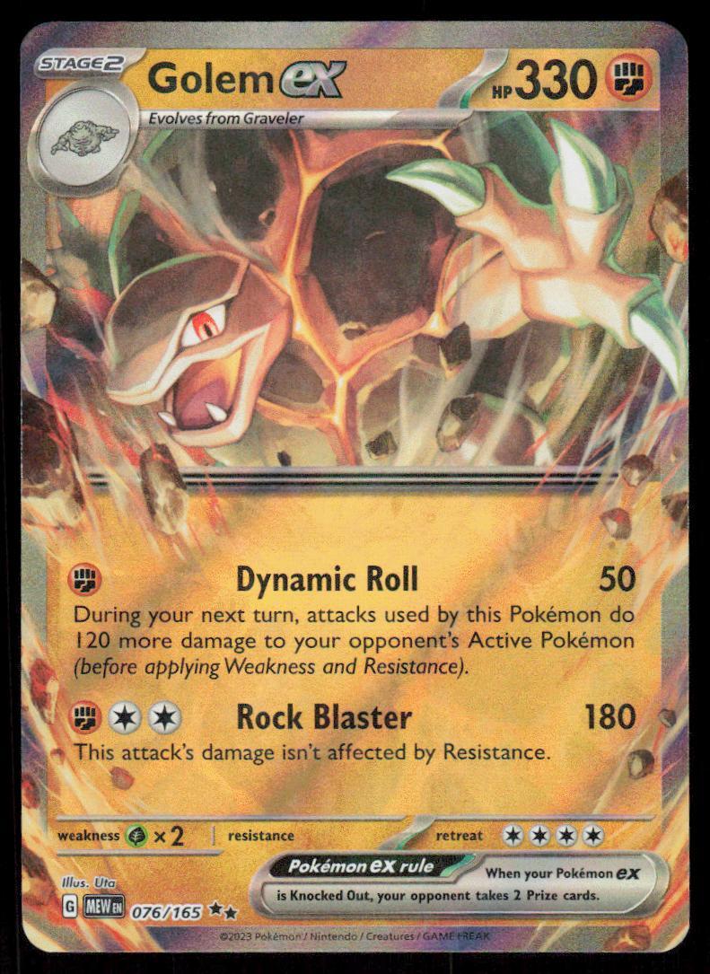 Golem ex 2023 Scarlet & Violet: 151 #076/165 Double Rare Price Guide ...