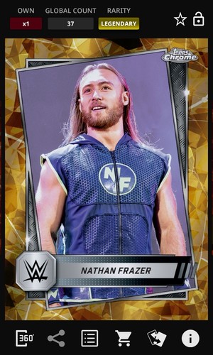 Nathan Frazer Gold 50cc Legendary - Topps Slam WWE Chrome Sapphire 25 ...