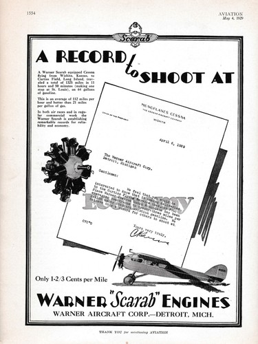 1929 Warner Scarab Aircraft Engines Ad 10/24/2024cc | eBay