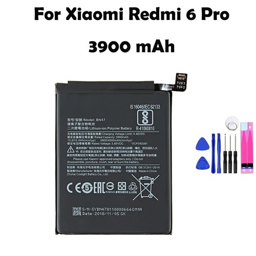 New BN47 Battery Replacement For For Xiaomi Redmi 6 Pro 3900 mAh Tools ...