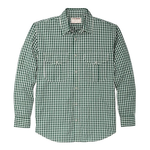 Filson Washed Feather Cloth Shirt 20189133 Silver Pine White Gingham ...