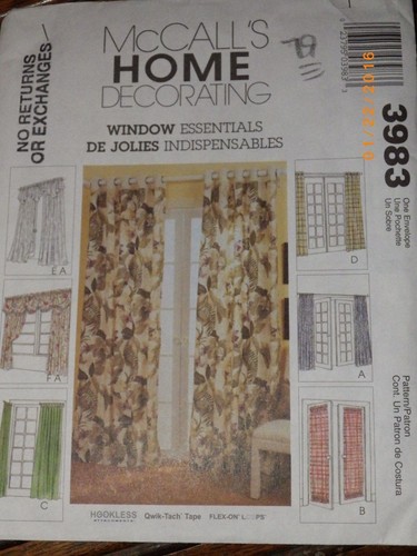 McCall's 3983 Essentials Window De Jolies Indispensables Uncut | eBay