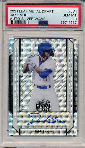 2021 LEAF METAL JAKE VOGEL SILVER WAVE AUTO #JV1 PSA 10 GEM MINT | eBay
