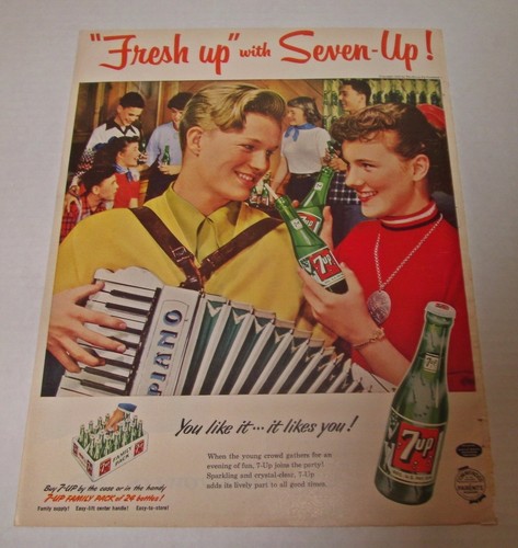 1953 7UP Seven Up Soda Fresh Up Original Large Print Ad | eBay
