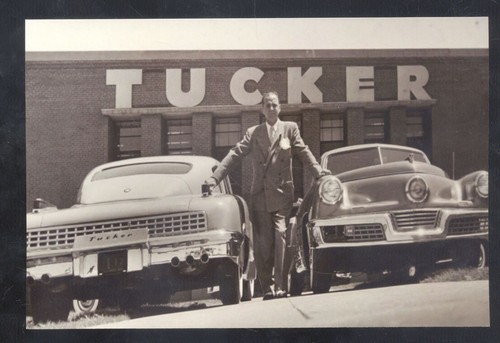 REAL PHOTO 1948 TUCKER CAR DEALER SALESMAN ADVERTISING POSTCARD COPY | eBay