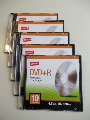 5 DVD+R SINGLE DISCS STAPLES 4.7GB/Go 16x 120Min | eBay