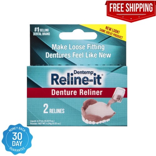 Dentemp Reline-it Denture Reliner For Upper & Lower Dentures Zinc Free ...
