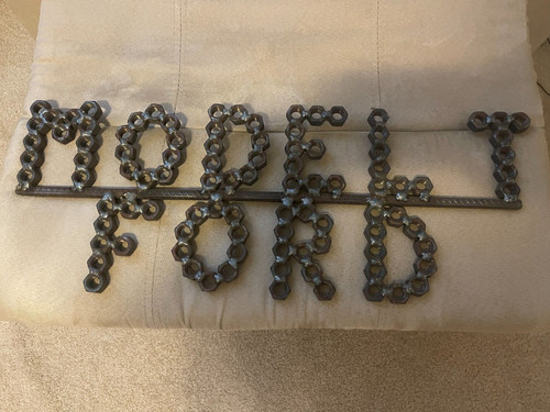 Model T Ford Sign - Made from welded hex nuts - Unique gift - Man cave ...
