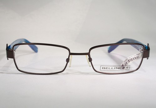 BELLINGER Satin Black Nordic Eyeglass Frames Glasses with Greenish Blue ...