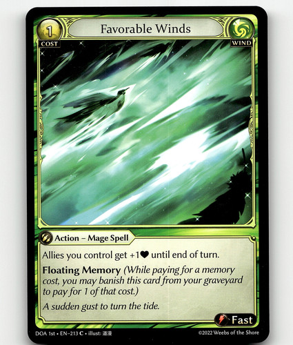 Grand Archive TCG Favorable Winds Dawn of Ashes 1st Ed. | eBay