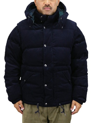 Polo Ralph Lauren 2-Way Hooded Corduroy Down Puffer Jacket Vest w/zip ...