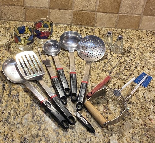 Retro MCM Kitchen Metal Utensils Red Meat Thermometers, S&P, Grapes ...