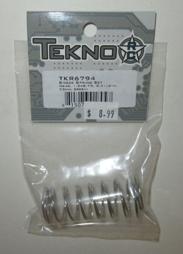 Tekno RC Shock Spring Set (Rear, 1.2x8.75, 2.41LB/IN) (53MM, Green) # ...