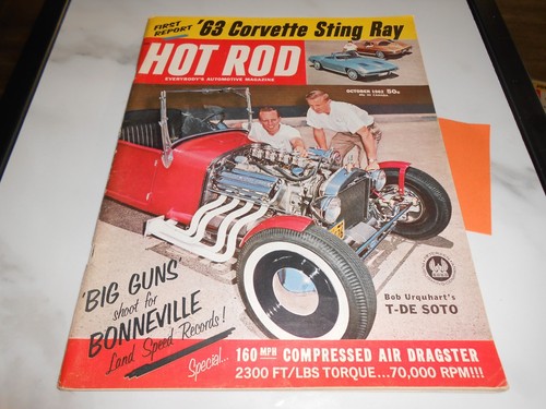 Hot Rod Oct 1962, New Corvette Sting Ray, Hemi T-Bucket, Compressed Air ...