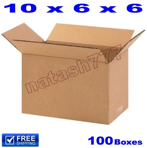100 - 10x6x6 Cardboard Boxes 32-ECT Mailing Packing Shipping Corrugated ...